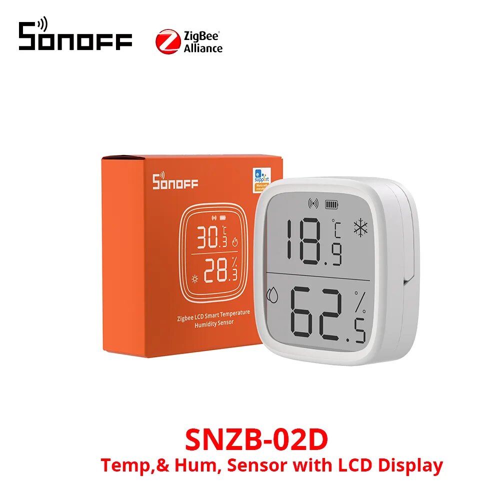 Умный датчик температуры и влажности SONOFF SNZB-02D Zigbee