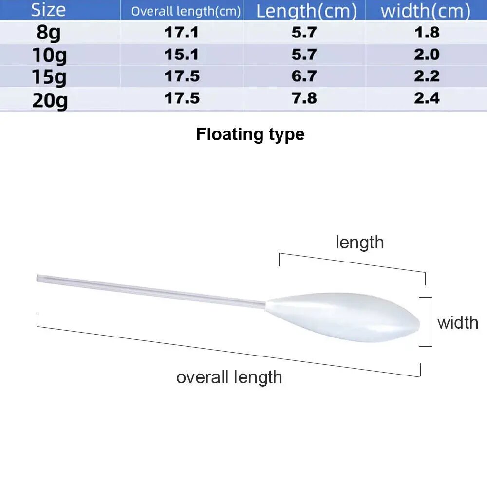 Акриловые поплавки Bombarda 8г/10г/12г/15г/20г 20g, Floating type