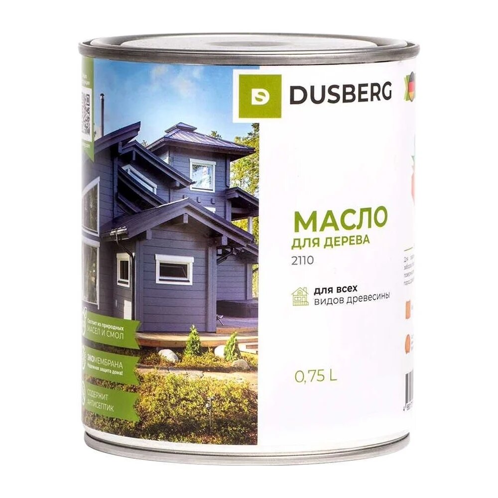 DUSBERG 2110. масло для дерева для фасадов, заборов, беседок и других вертикальных поверхностей из мягких и твердых пород древесины 0,75л цвет 2056 темный мореный дуб 2110-750-Dus2056