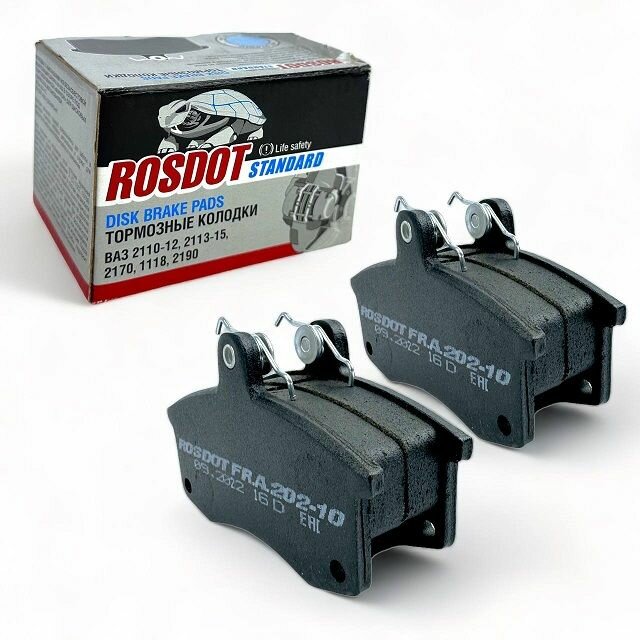 Тормозные колодки передние ваз 2110-12, 2113-15, 2170, 1118, 2190 стандарт (RosDot)