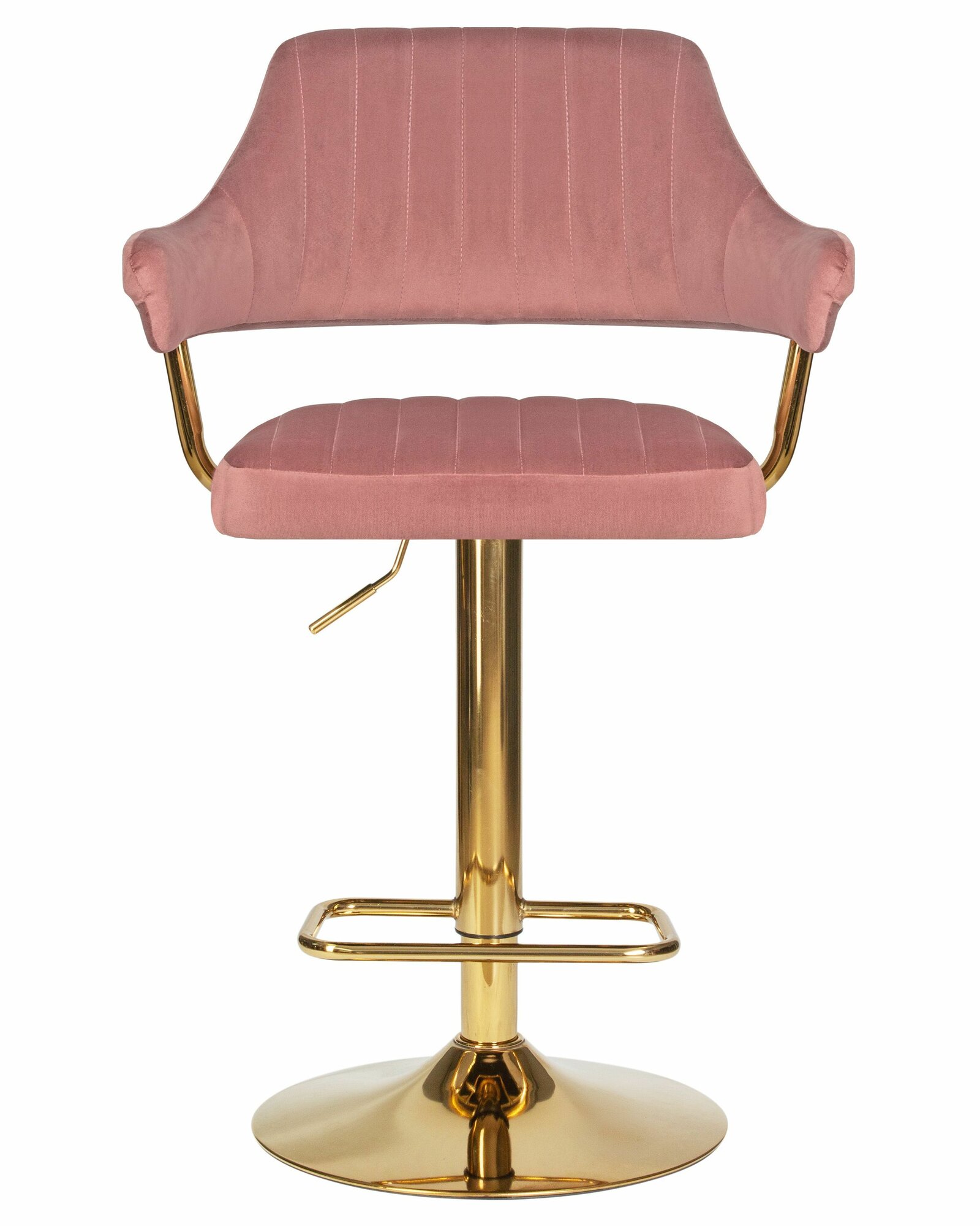 Стул барный мягкий с высокой спинкой Кантри Голд розового цвета