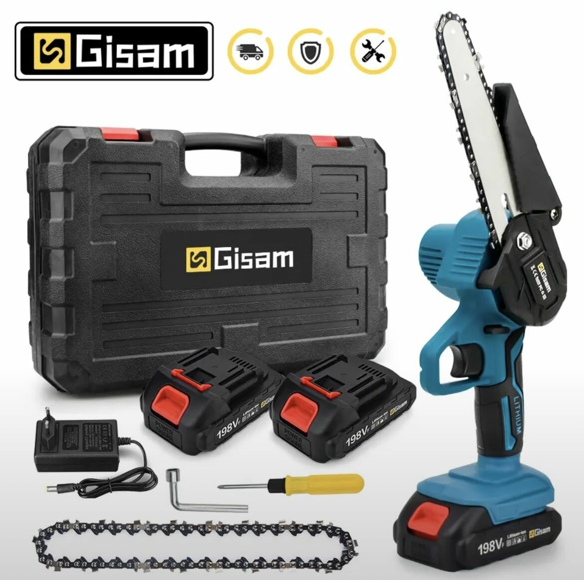 6-дюймовая миниатюрная Электрическая цепная пила с запасной цепью, перезаряжаемая ручная цепная пила, инструмент для резки