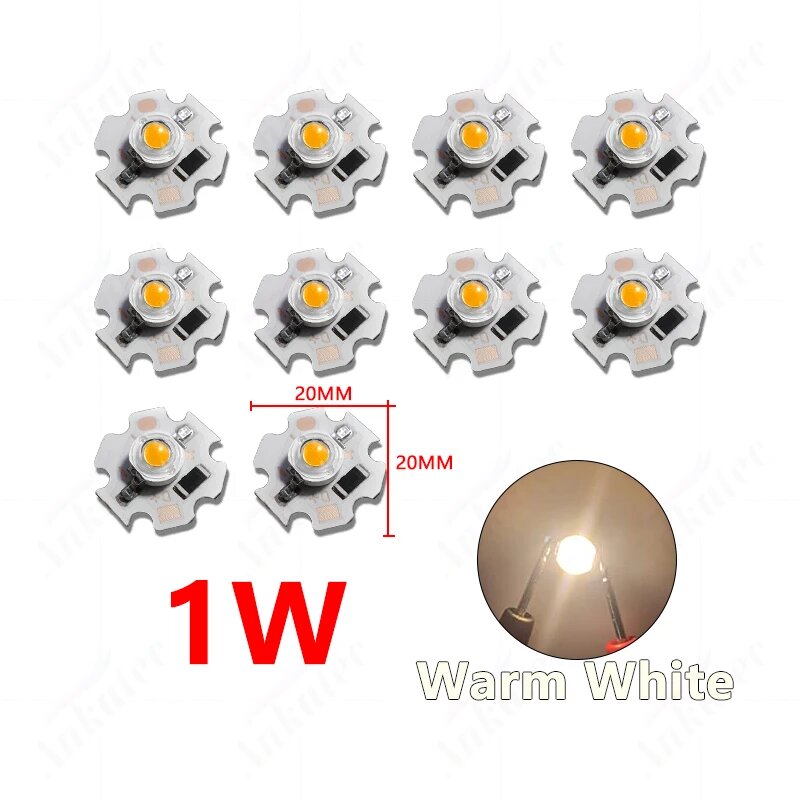 LED бусины 1Вт теплый белый 20мм, DC 12V