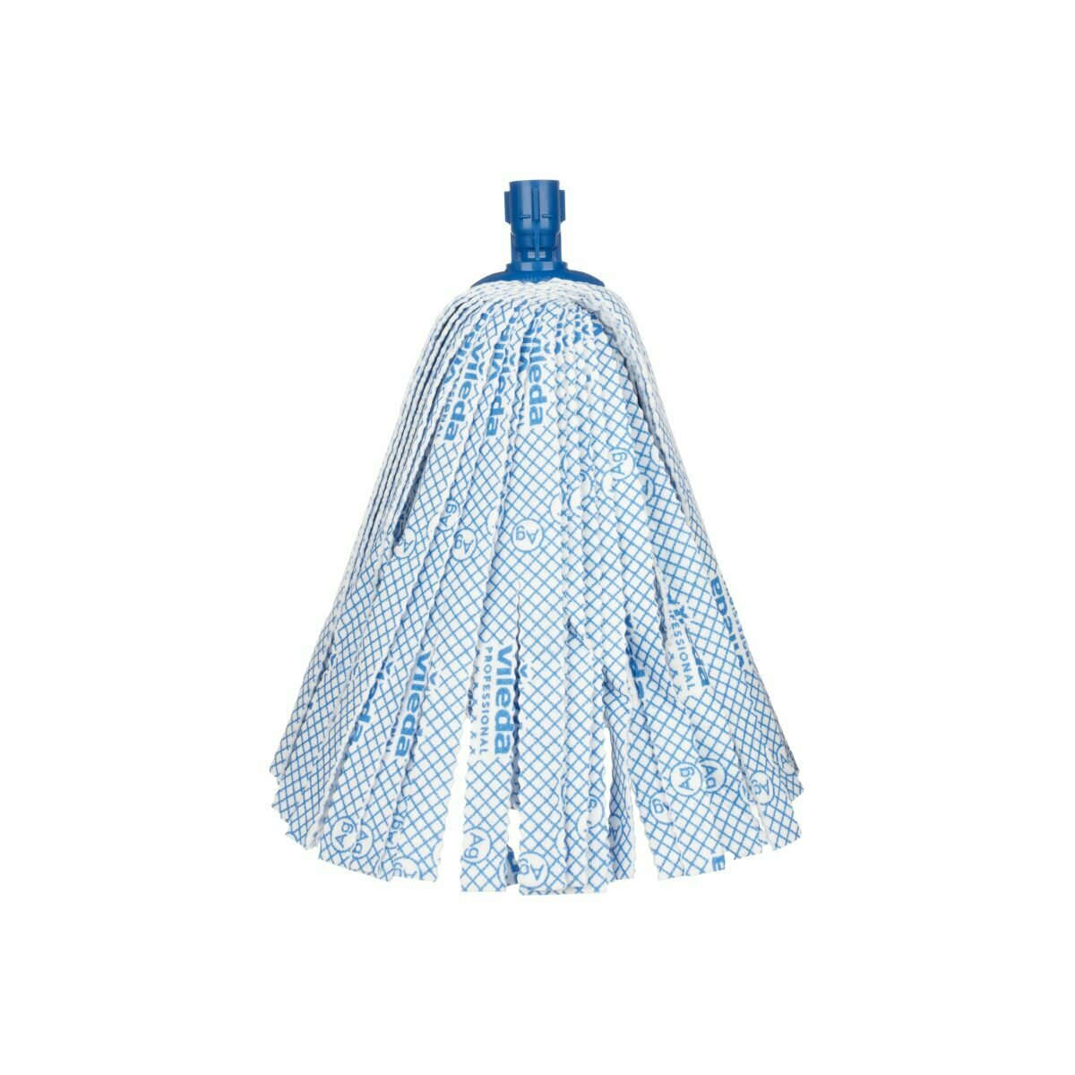 Насадка для швабры веревочная Vileda Professional Супермоп Антибак хлопок/микроволокно/резина 33см, 125г, белая/синяя (137908)