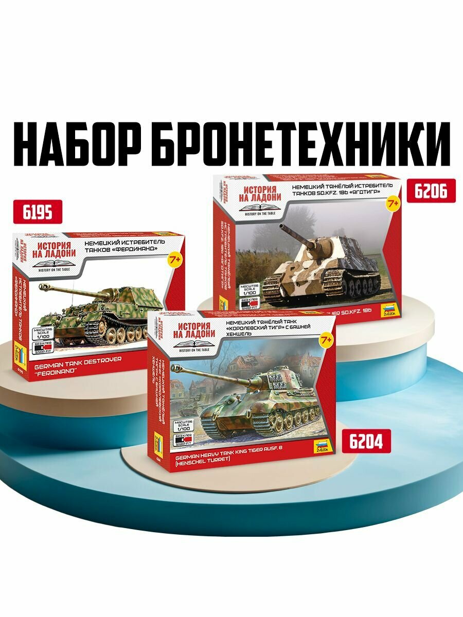 Набор танков (3 шт.) Немецкая бронетехника поздний ZVEZDA