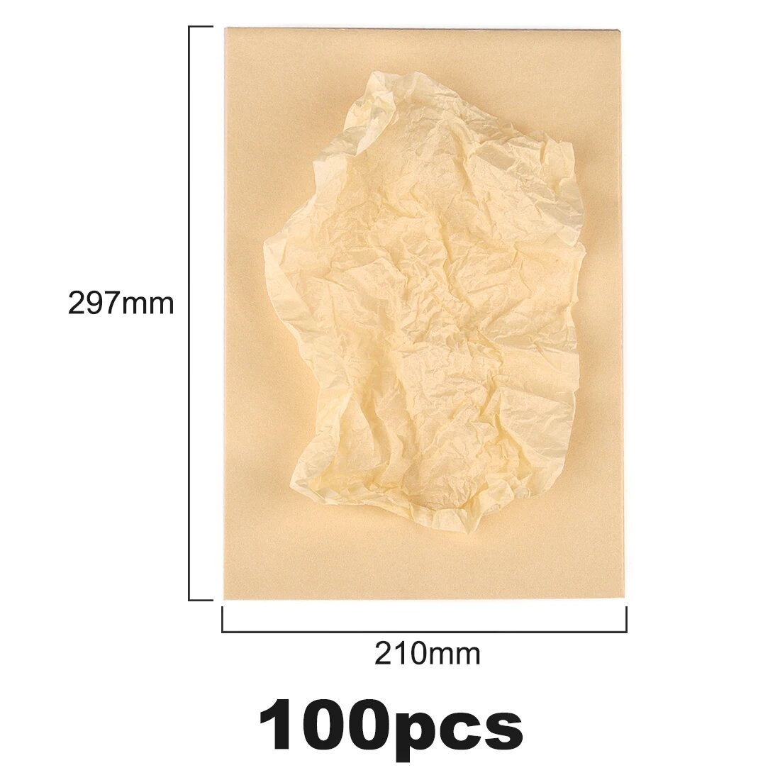 Крафт-бумага A4/A5 для упаковки, 100 листов Бежевый, A4 Creamy white