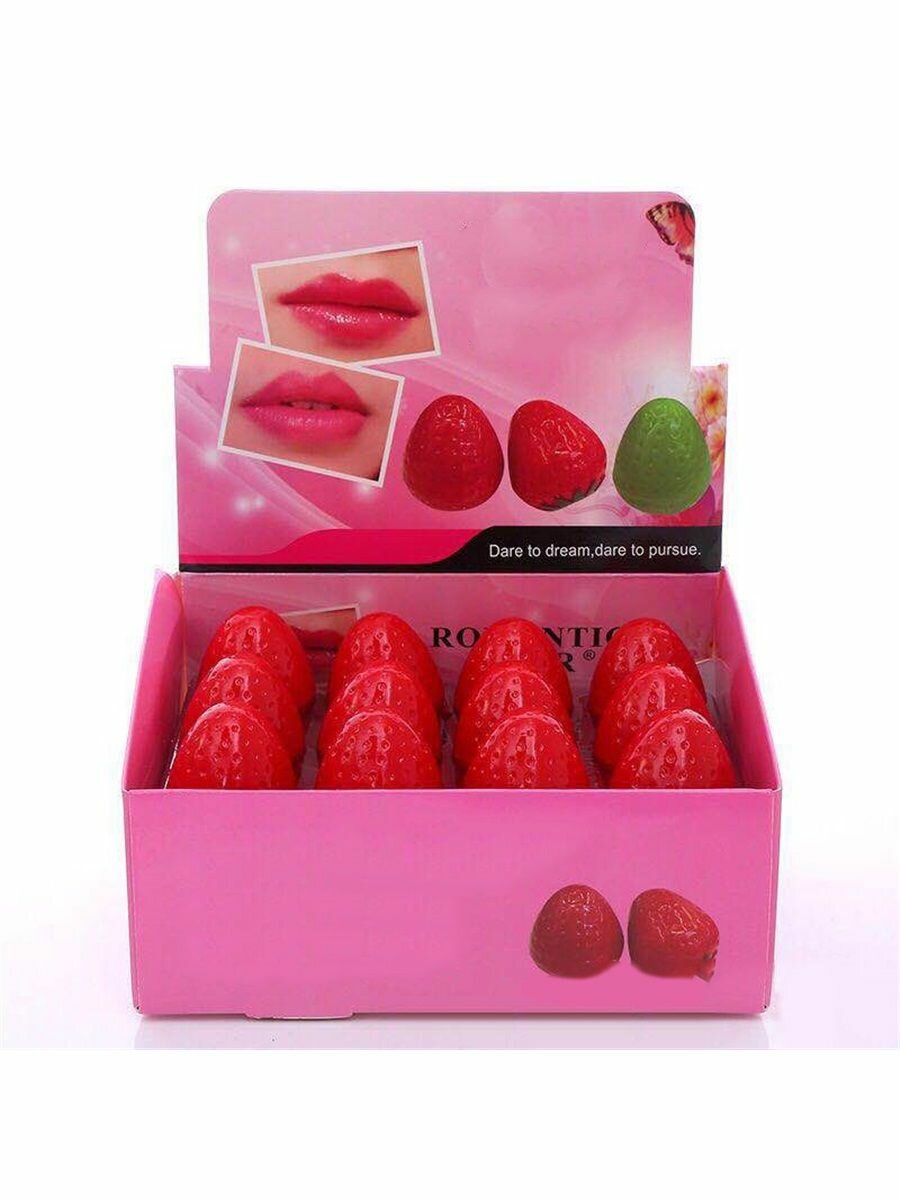 Прекрасный бальзам для губ в форме клубники, 24 шт, увлажняющие растительные экстракты для женщин и девочек, макияж, масло для губ, натуральный уход за мягкими гладкими губами