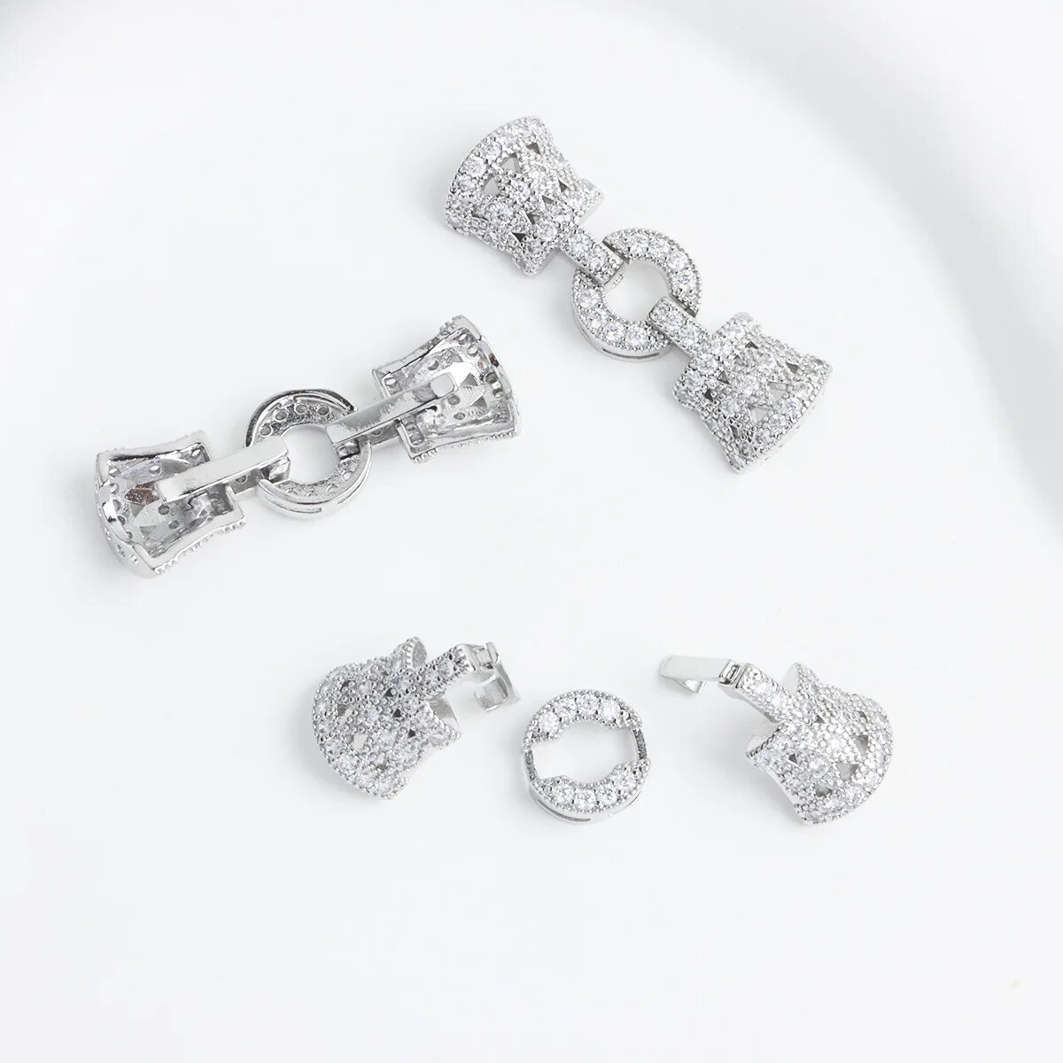 Цельный медный позолоченный микро-набор из циркония, ювелирная застежка, браслет «сделай сам», ожерелье, жемчужная цепочка, цепочка для свитера, аксессуары, оптовая продажа