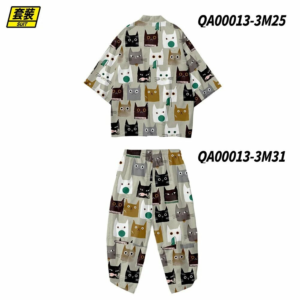 Мужской костюм самурая Хаори Оби полиэстер XS-6XL 6XL, suit 8