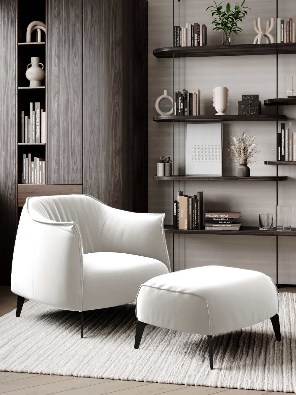 Кресло дизайнерское BELLO STANDART из велюра. Цвет белый, размер 63x72x79 (д/ш/в)