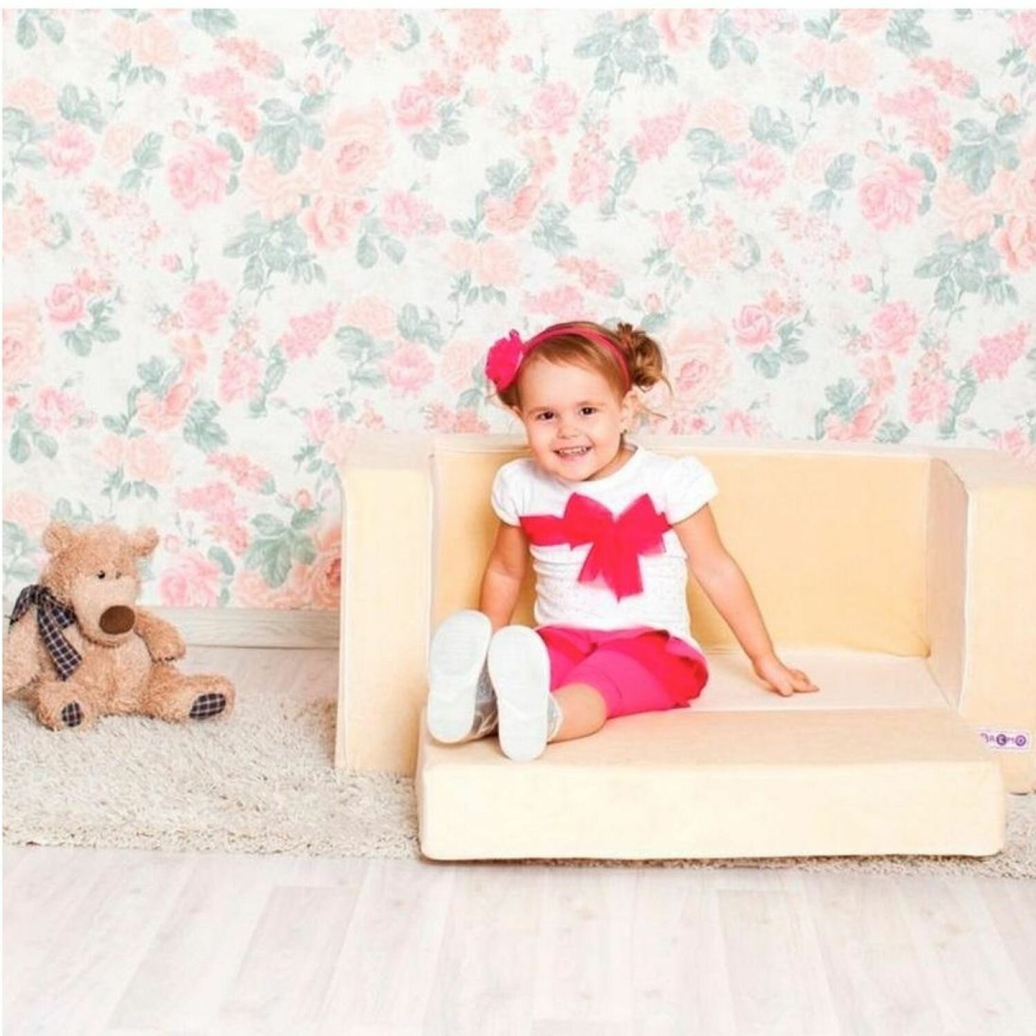 Раскладной бескаркасный диванчик серии "Классик", цв. Бежевый