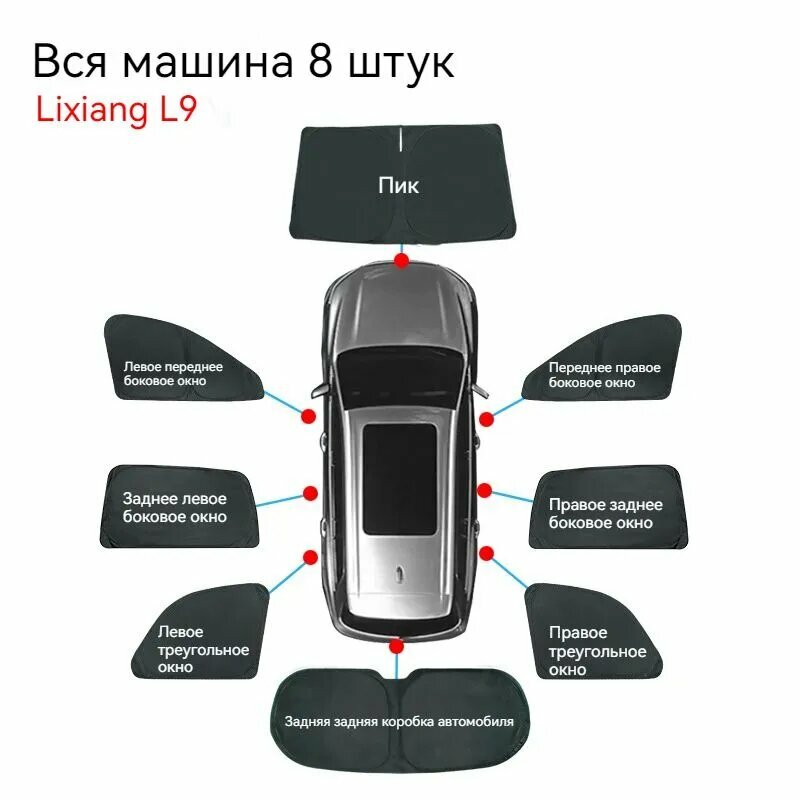 LiXiang Шторка солнцезащитная 50 см х 40 см, затемнение: 100%