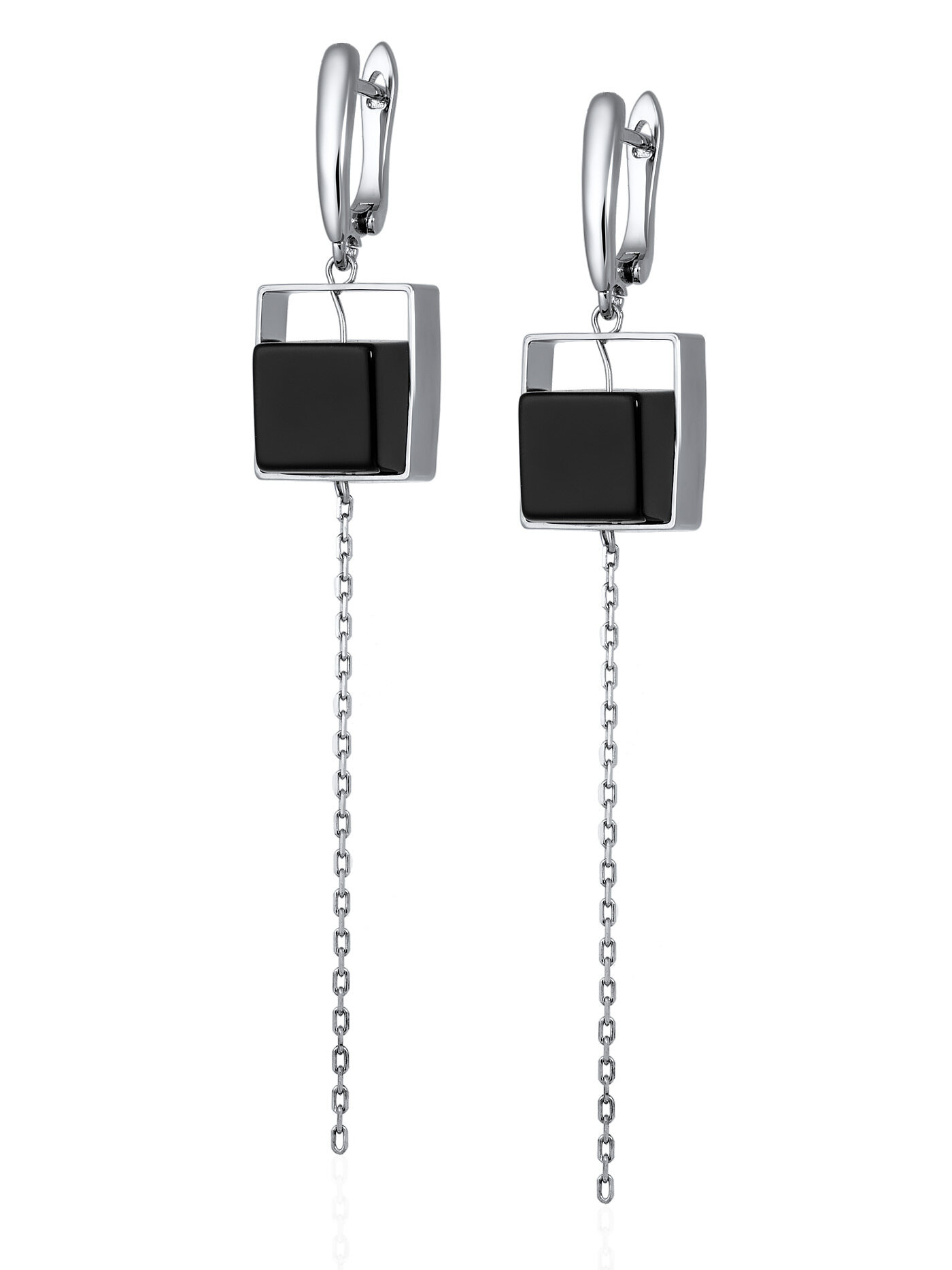 Серьги с подвесками, агат