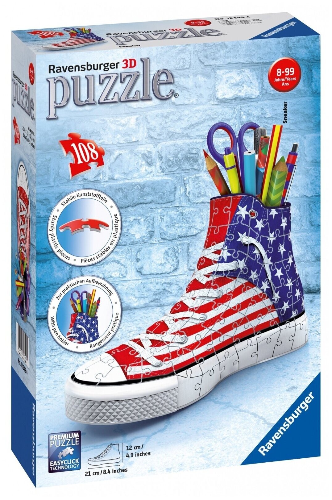 3D-пазл Ravensburger 3D Кроссовок Американский стиль (12549), 108 дет, 28 см