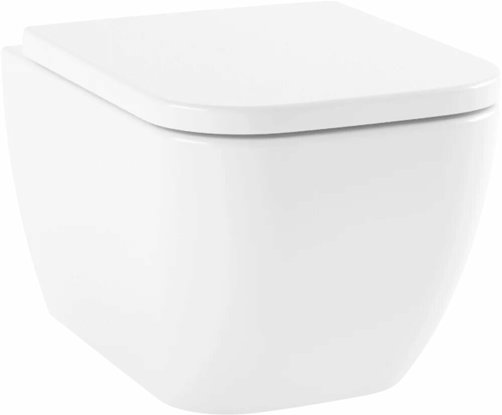 Унитаз подвесной Lavinia Boho One Rimless 3302004R с микролифтом, безободковый, без бачка, фарфоровый, антивсплеск, белый овальный