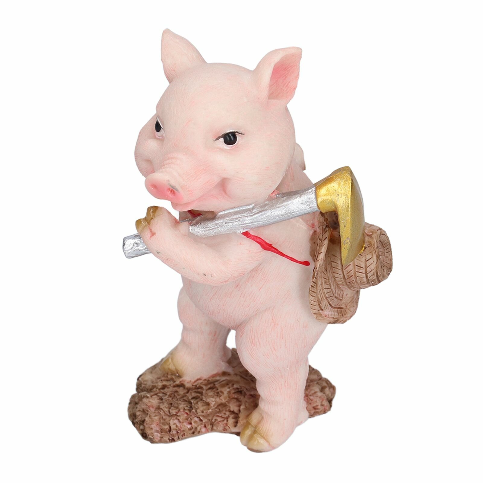 Статуя свиньи, яркая, реалистичная, сад, фермерский дом