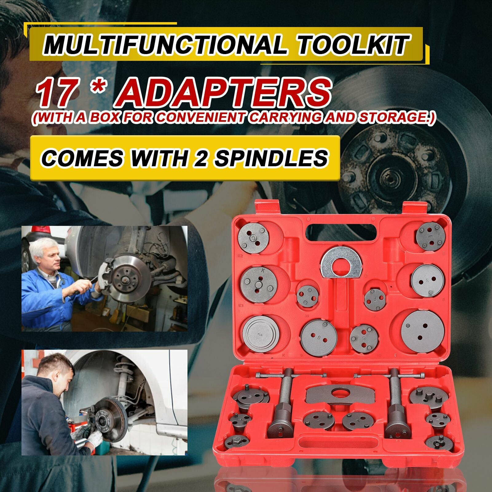 Набор из 22 инструментов для втягивания поршней суппортов дисковых тормозов