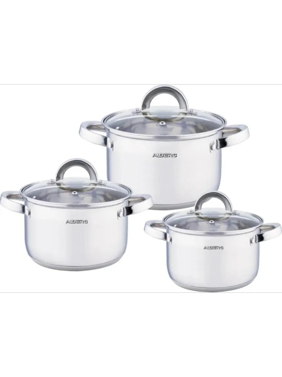 Набор стальных кастрюль AL-2018 6 предметов