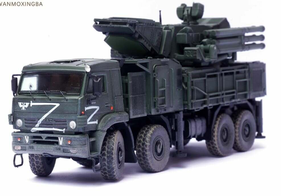 Tieliu 1/72 Готовая модель зрпк Панцирь-С1, спецоперация, маркировка "Z", металлический сплав, коллекционная