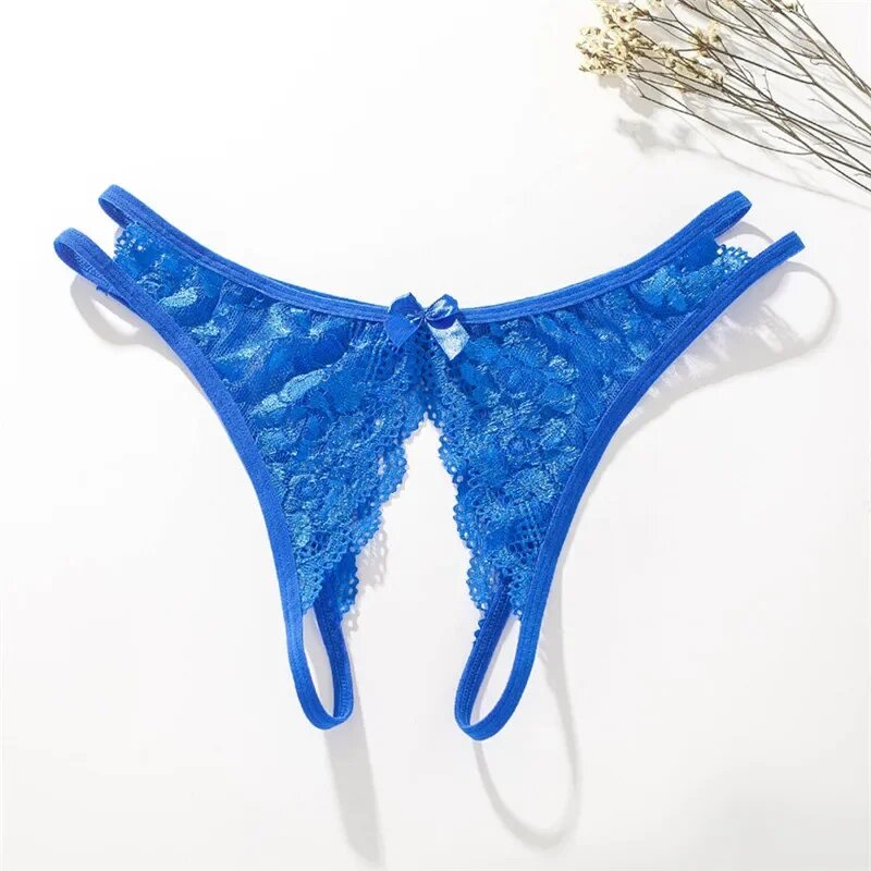 Женское сексуальное нижнее белье, трусики, брифы, прозрачные, для секса Синий, L, Blue B
