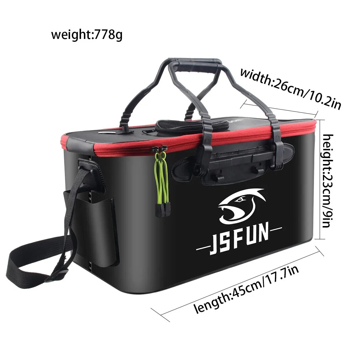 Складное ведро для рыбы JSFUN черное 45см