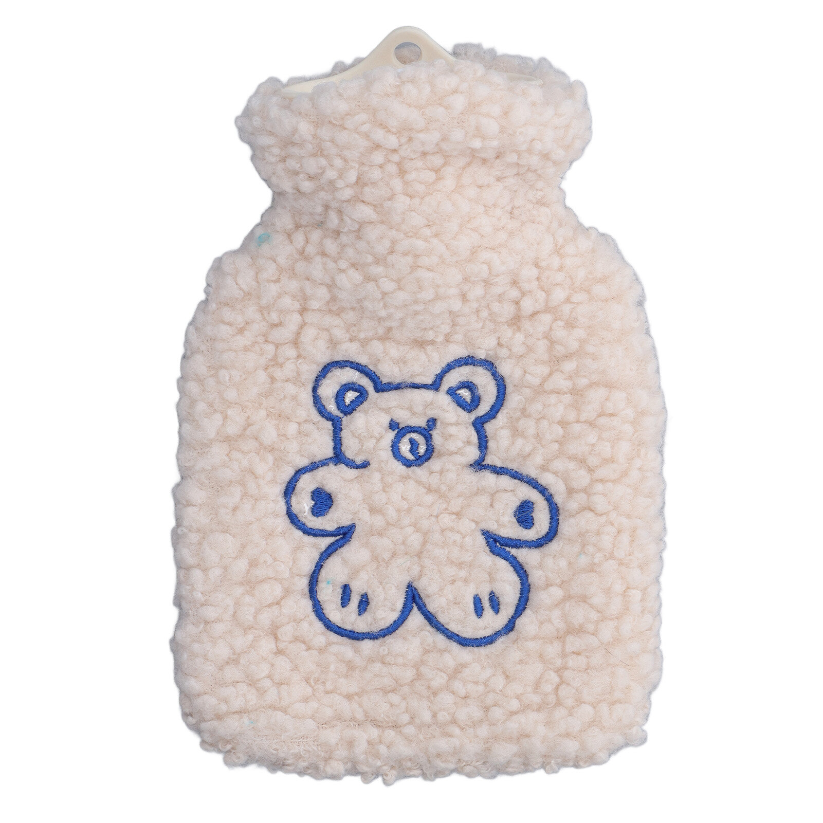 Plush Hot Water Bottle 500ml Anti Scalding PVC Liner Bag with Cover for Home Travel Office Apricot Bear