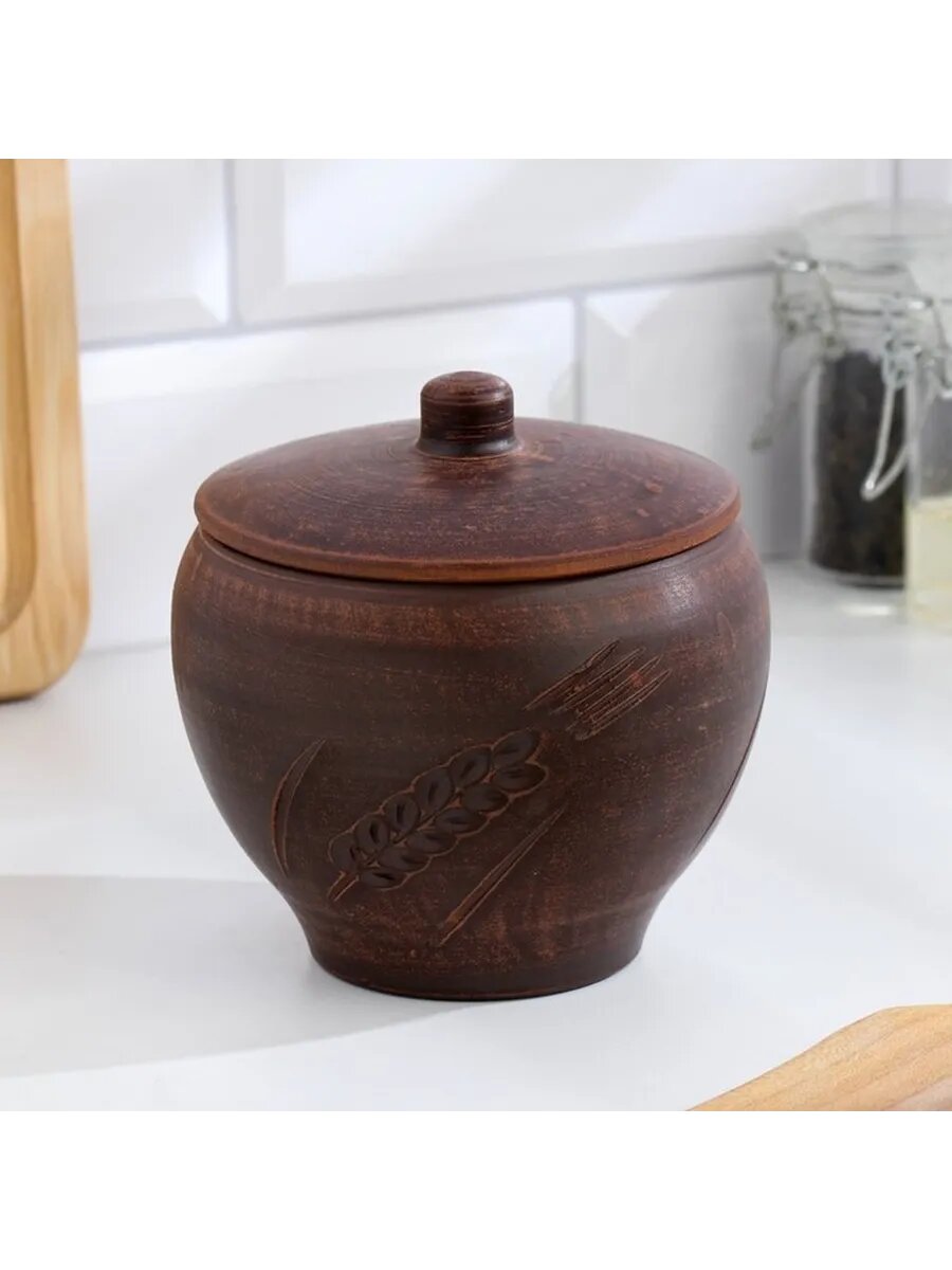 Горшок для жаркого из глины 0,55л