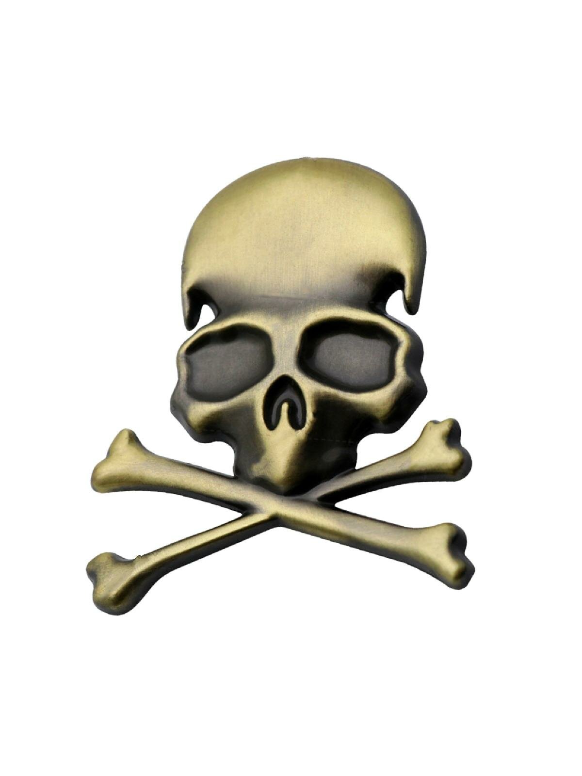 Металлические эмблемы с 3D черепом, стильный череп и скрещенные кости для улучшения стиля автомобиля