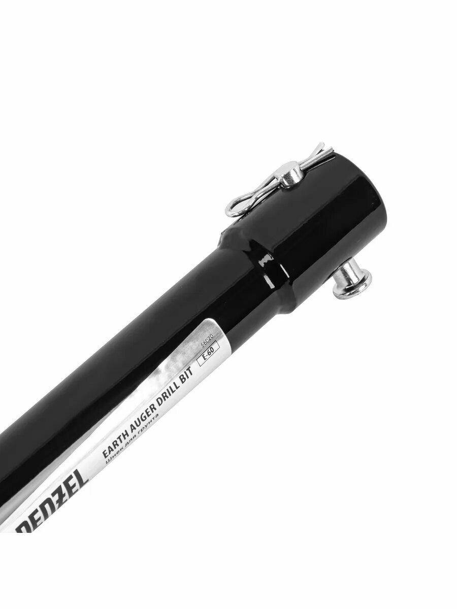 Шнек для грунта E-60, диаметр 60 мм, длина 8, DENZEL, 56020