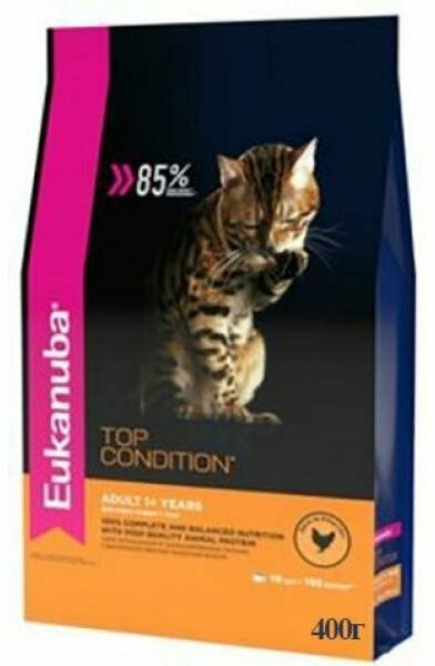 Eukanuba Для взрослых кошек с курицей (Adult Top Condition), 400г 0.4 кг