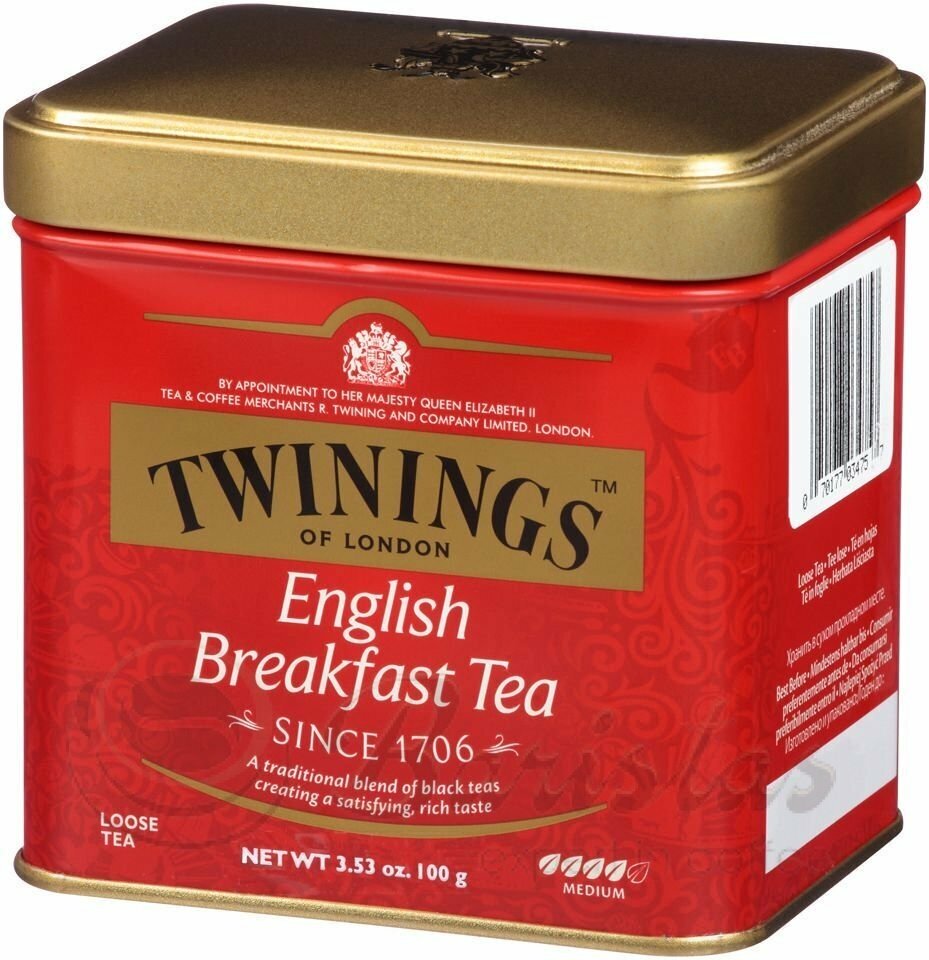 Twinings English Breakfast черный чай 100 г жестяная банка (34980)