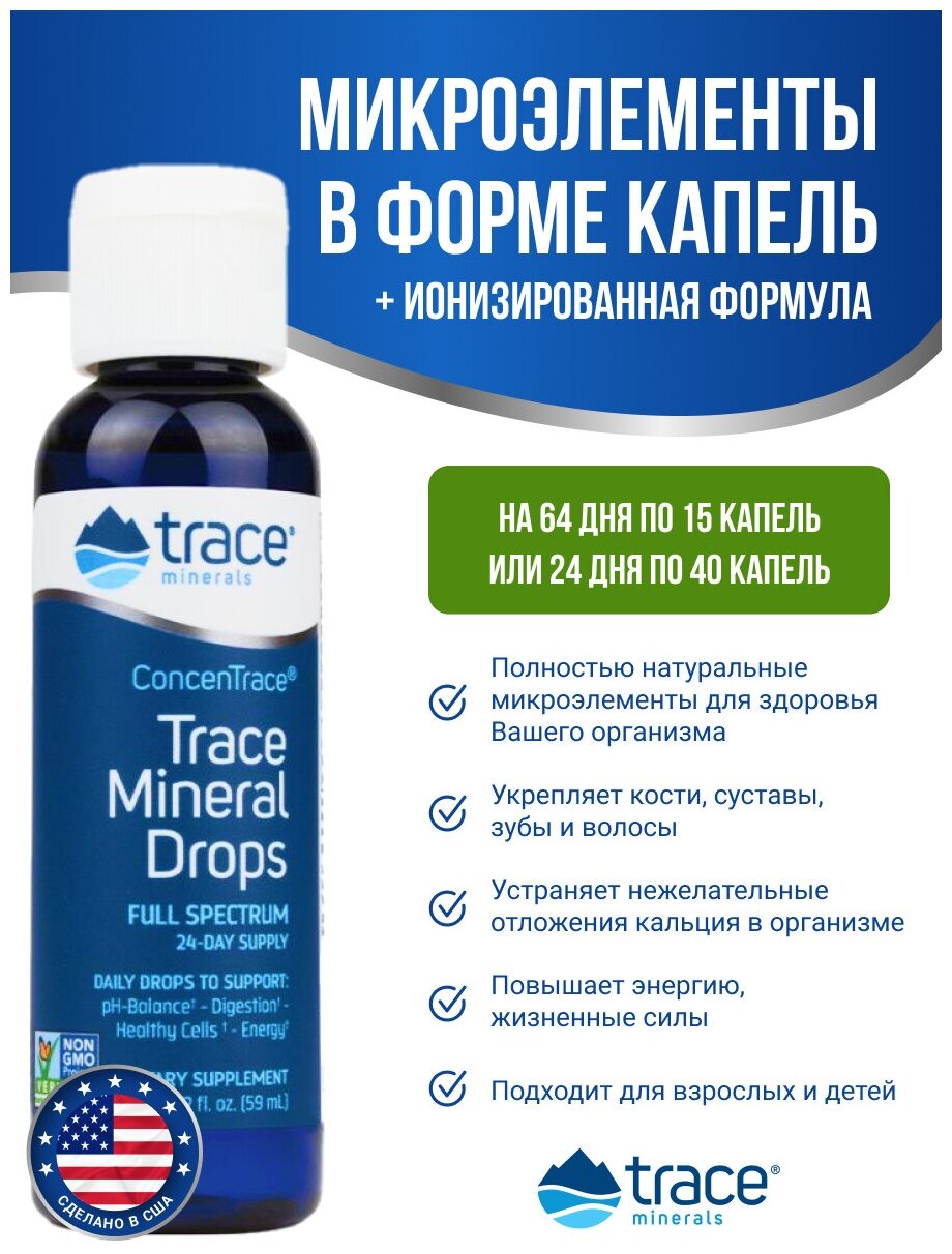 Trace Minerals Микроэлементы Trace Mineral Drops 59 мл