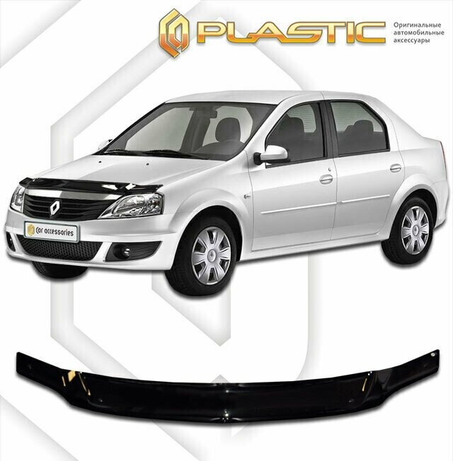 Дефлектор капота для Renault Logan 2010-2013 Classic черный