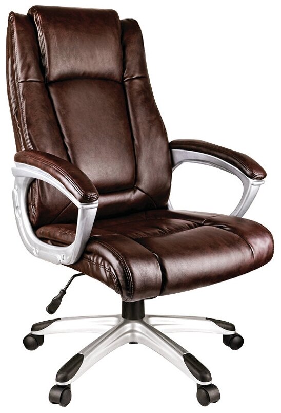 Кресло руководителя Helmi HL-E09 "Capital", экокожа коричневая