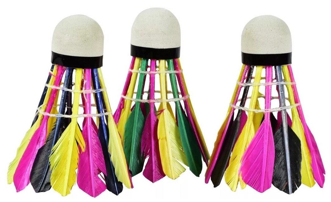 Волан 515/420 (3 шт/перо/цветной/туба), воланачики для бадминтона.