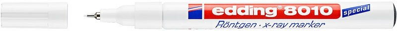 Маркер пермаментный edding 8010, для рентгеновских пленок, пластиковый наконечник, 0.8 мм Белый