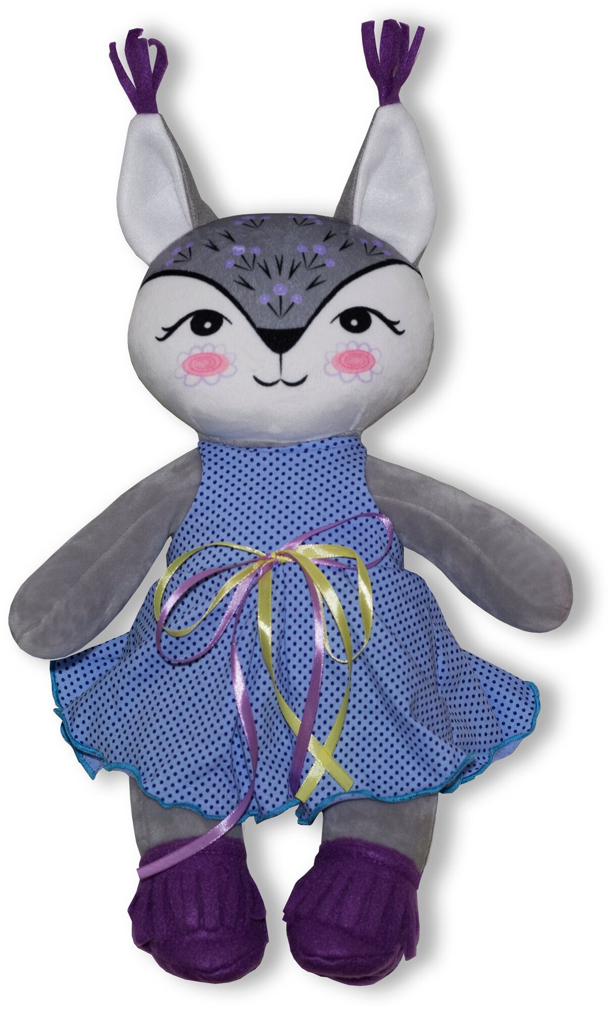 Мягкая игрушка Штучки, к которым тянутся ручки Белочка Тася, голубое платье, 39см