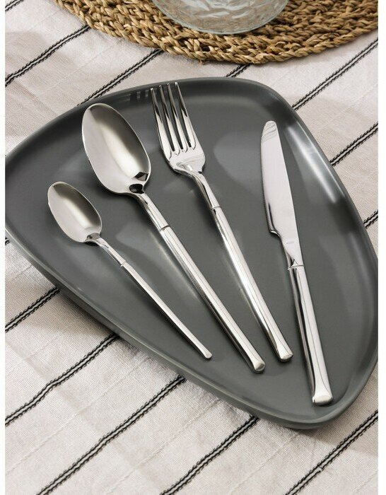 Набор столовых приборов из нержавеющей стали Magistro «Версаль», 4 предмета, цвет серебряный