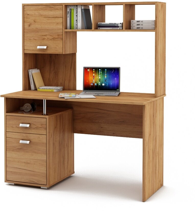 Стол компьютерный письменный "Имидж (Арсенал) 50", с ящиком, 120x60x149см