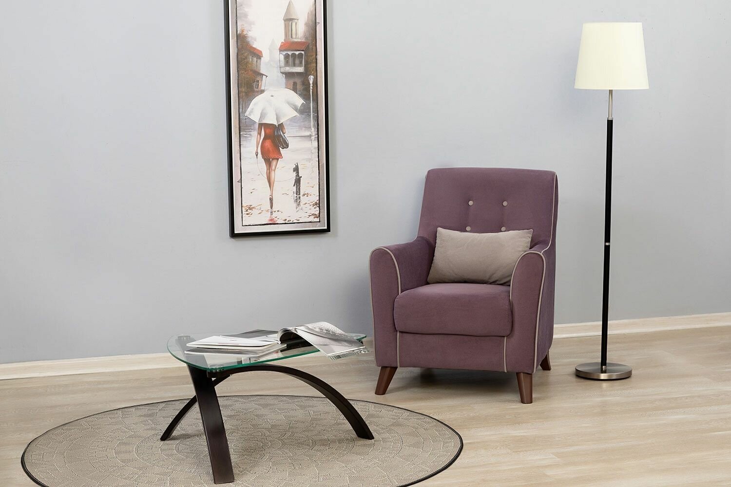 Кресло для отдыха Томас Сиреневый, 80х85х84 см