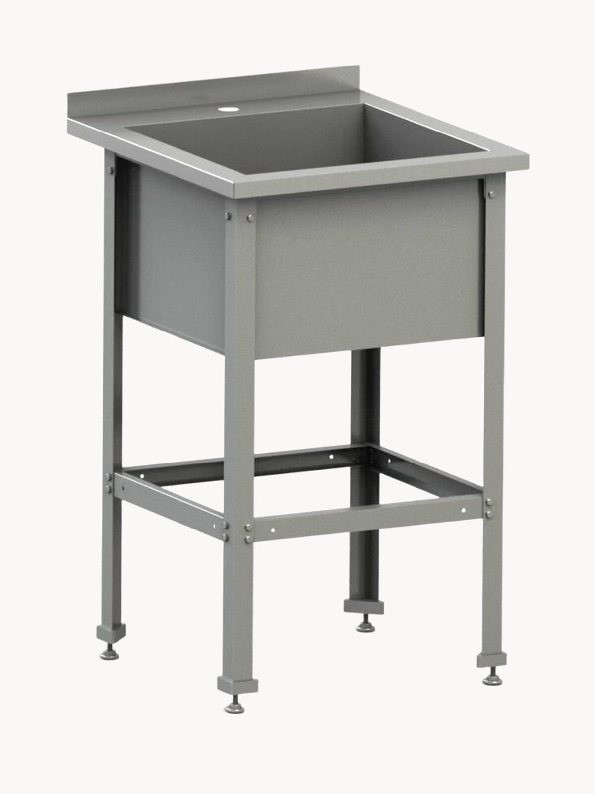 Ванна моечная односекционная с бортом ВМ-АБВ-О 530х585х870 (440х440х300 мойка нерж, каркас оцинк.)