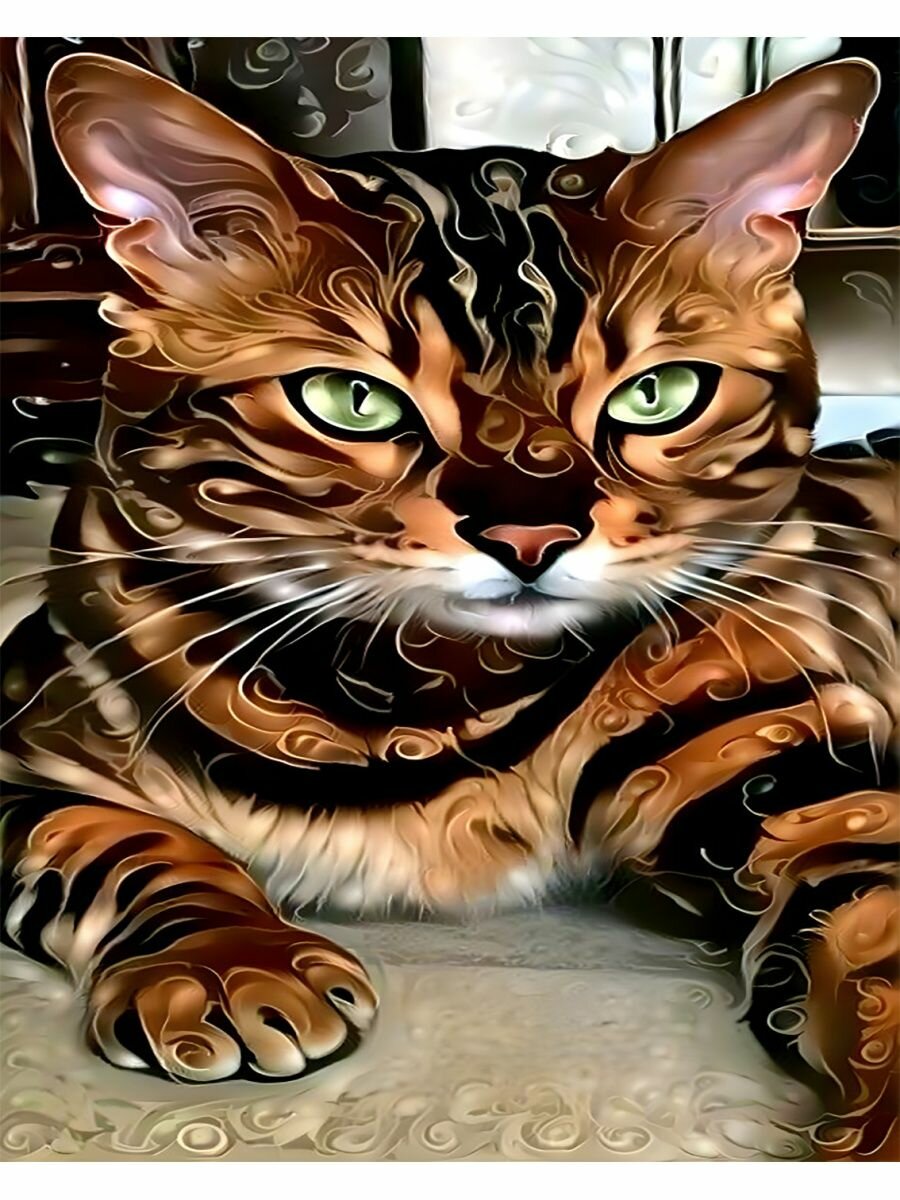 Картина по номерам "Бенгальский кот" 40х50 см, хлопковый холст на подрамнике, акрил, АртТойс
