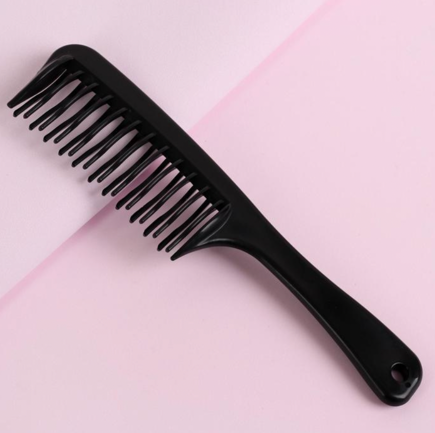 Расчёска двухрядная / 21 × 4,5 см / цвет чёрный