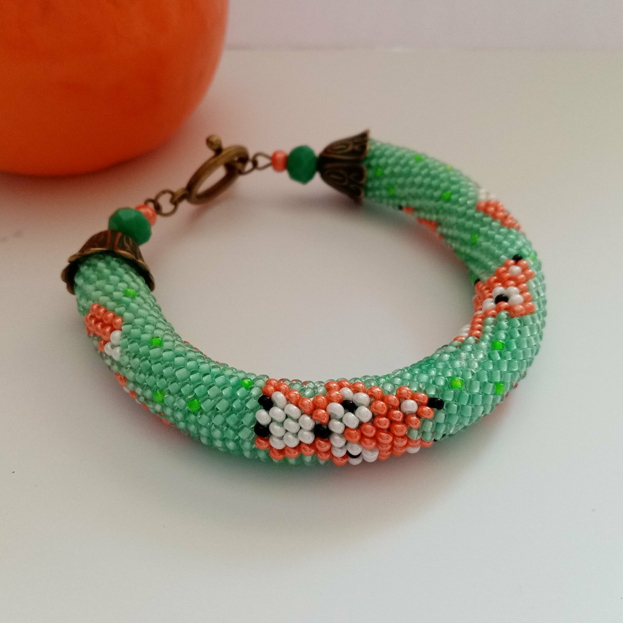 Плетеный браслет Чарующий Рай, бисер