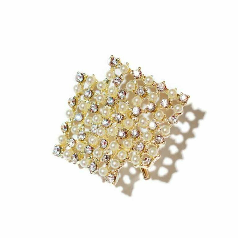 BENTEN Poni hairclip Пони (металл золото, ромб)