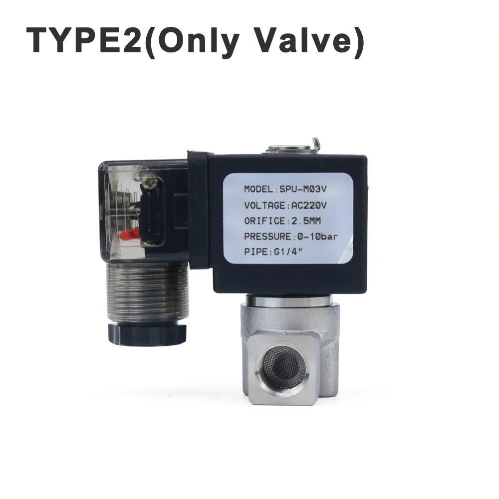 Клапан HOENYZY VX2120-08-SS-NO 220В 1/4", нормально закрытый DC24V, TYPE2 Only Valve