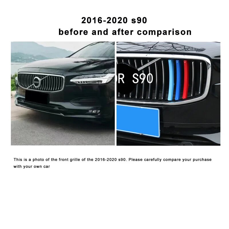 Декоративные Трехцветные Наклейки-сетки Для Volvo S90 V90, Специальные Цветные Стикеры Для Модификации Автомобиля, 2017-2023