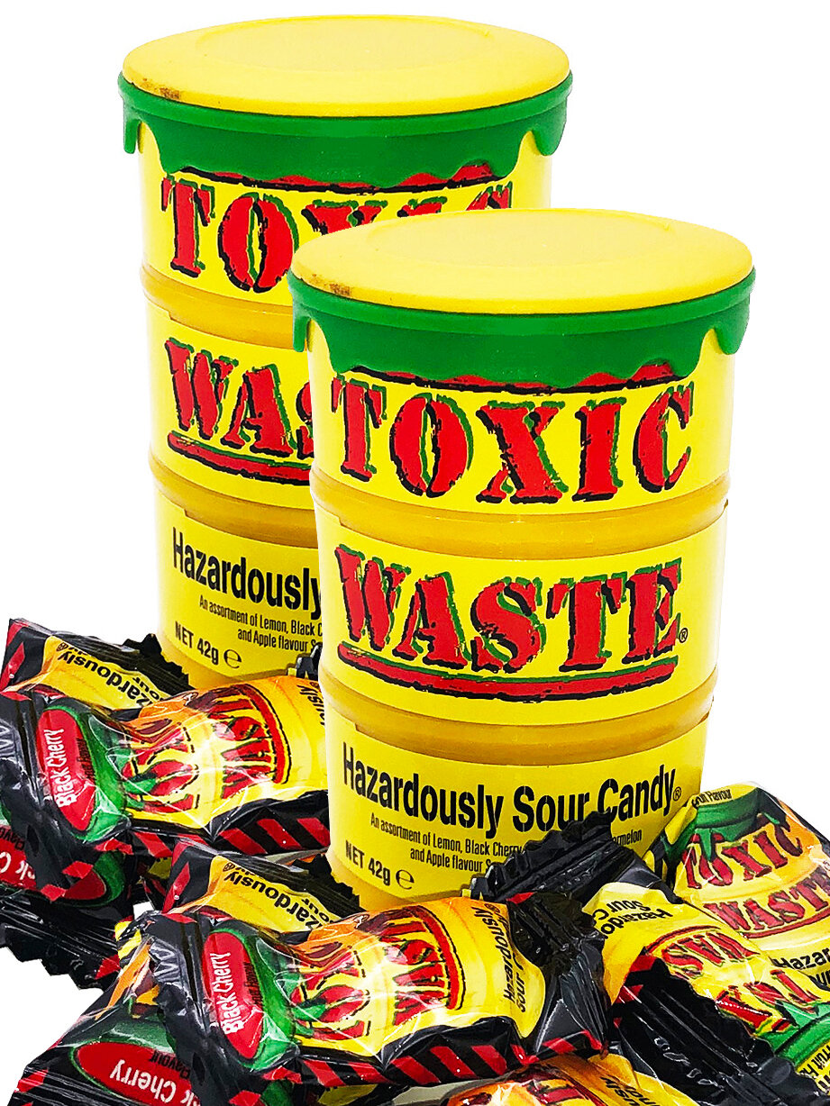 Кислые леденцы Toxic Waste Hazardously Sour Candy (желтая бочка) , 42 г (2 шт)