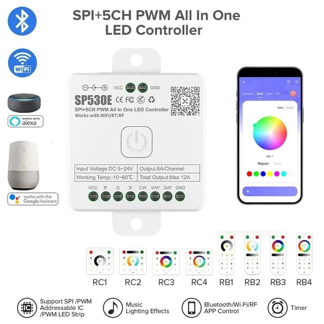 RGB-контроллер FCOB SP530E Wi-Fi Bluetooth Only one Controller