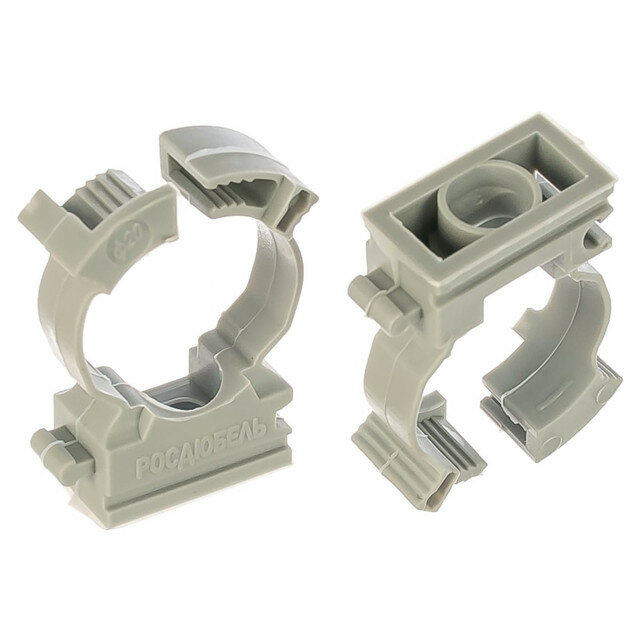 Клипса с замком D20мм уп.10шт серый